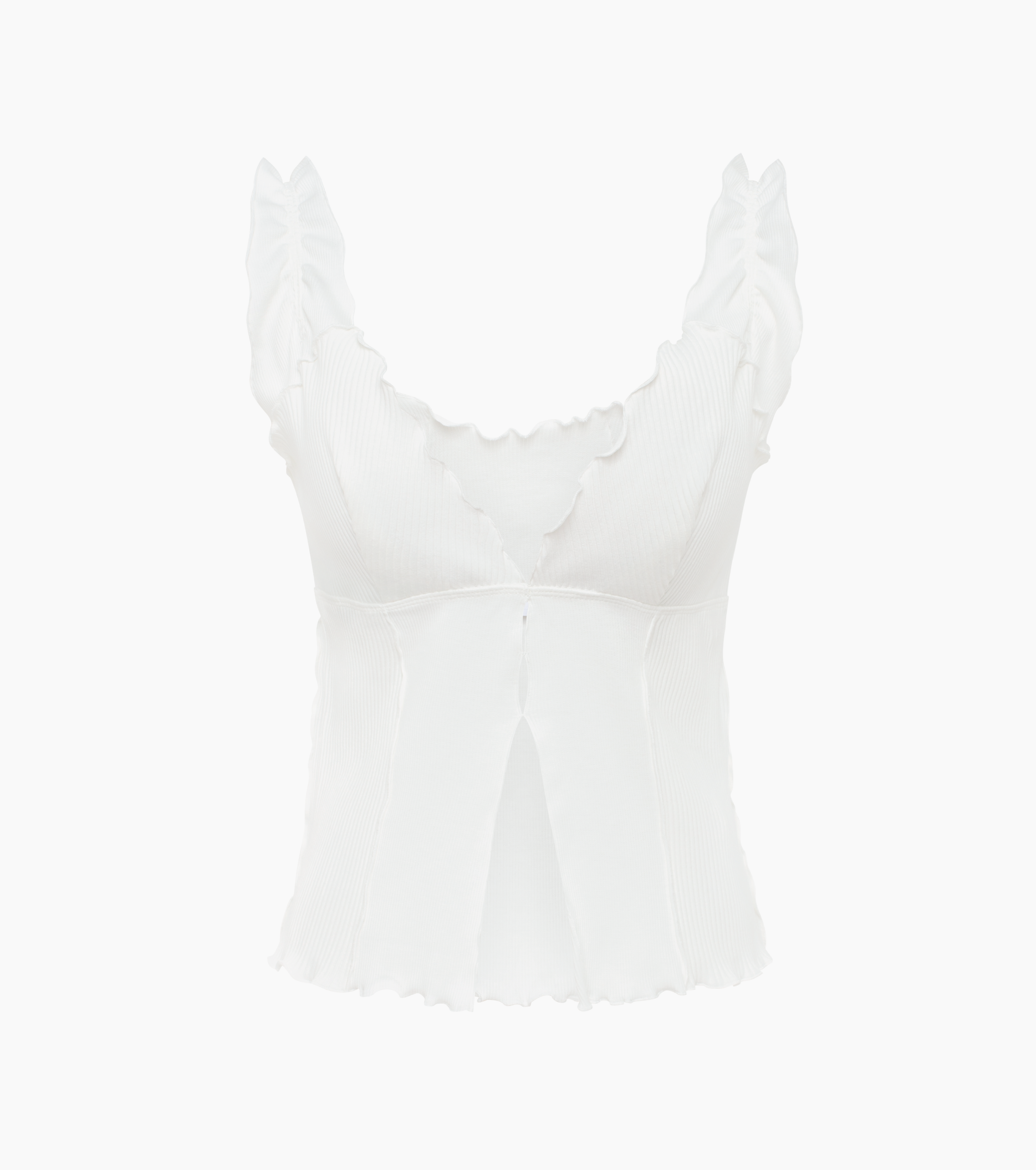 Short Wavy Tank in White – LONDI